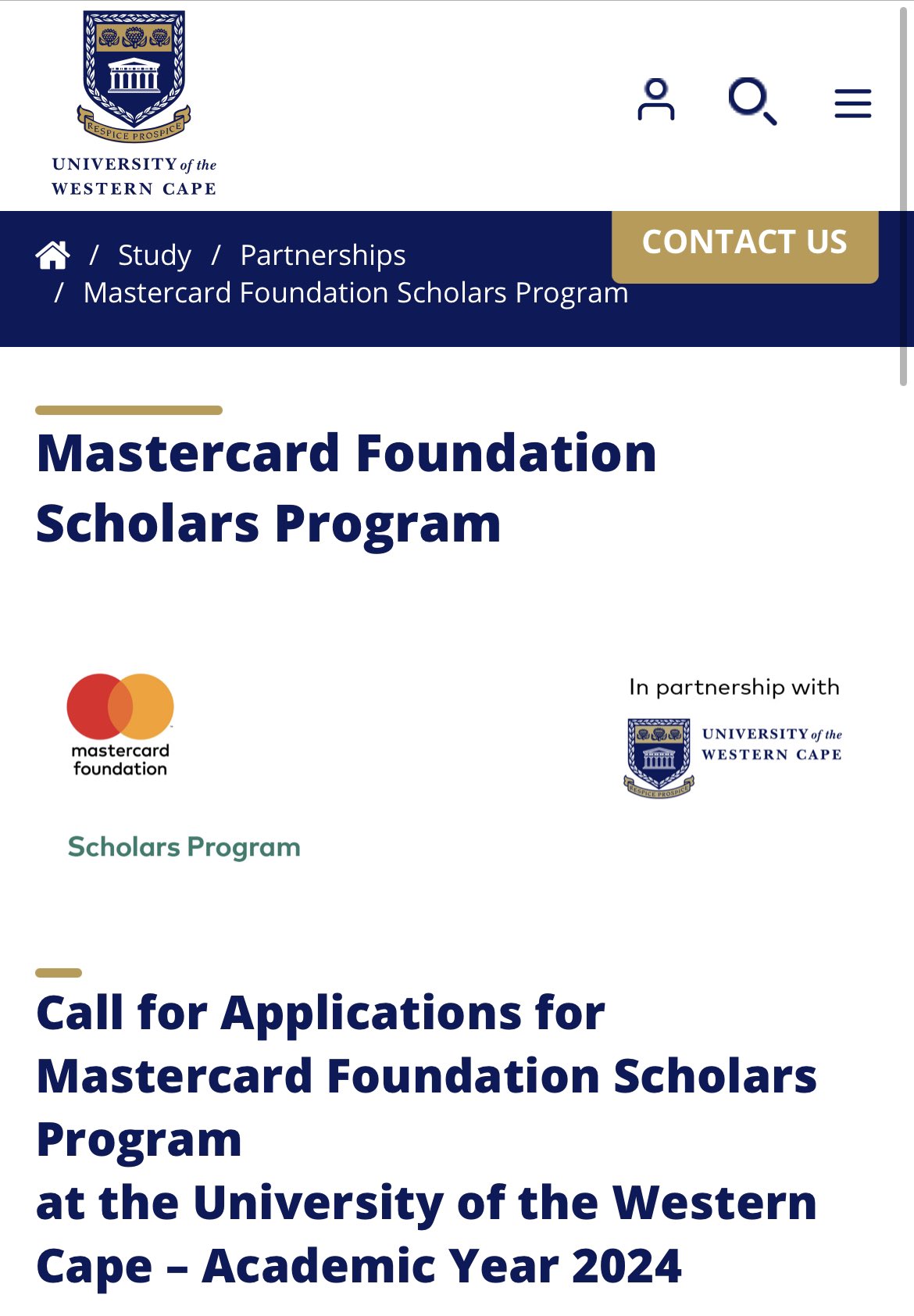 Mastercard Foundation Scholars Program 2024: Apply Now